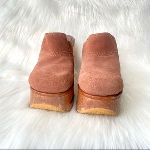 Vintage | Shoes | Vintage 97s Wood Suede Platform Clogs | Poshmark